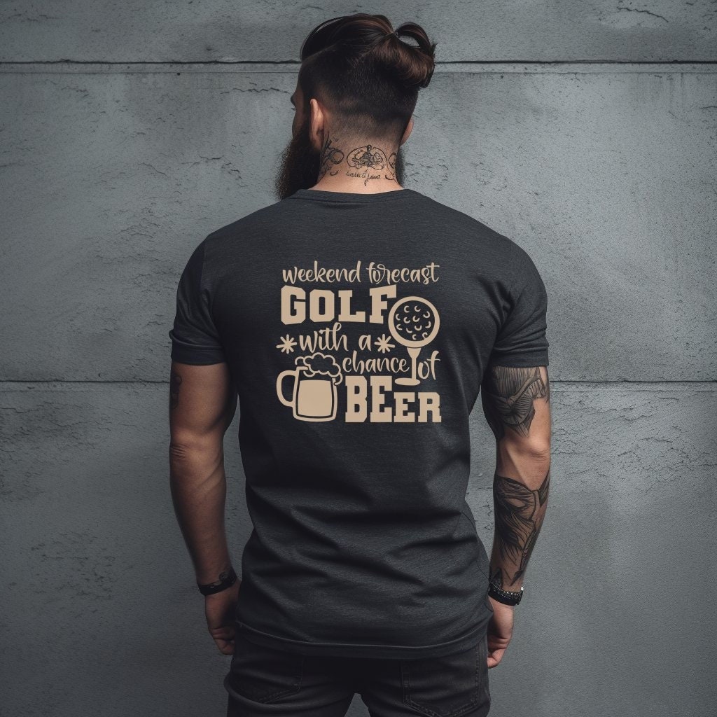 Weekend Forecast Golf With a Chance of Beer Shirt, Funny Golf T-shirt ...