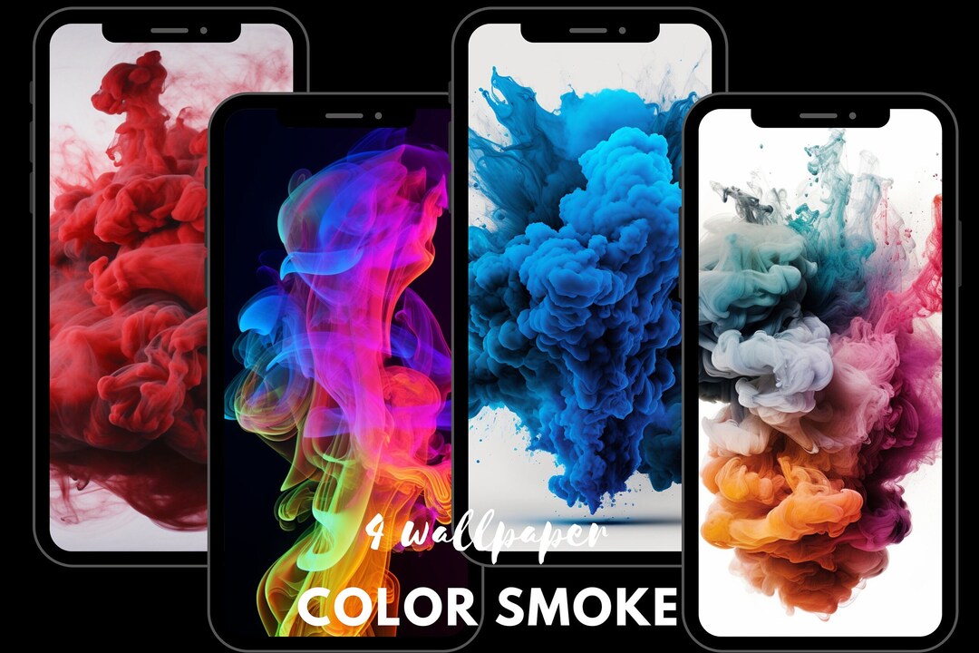 Phone Wallpapers colors Smoke Set of 4 All Smartphones Ios and Android ...