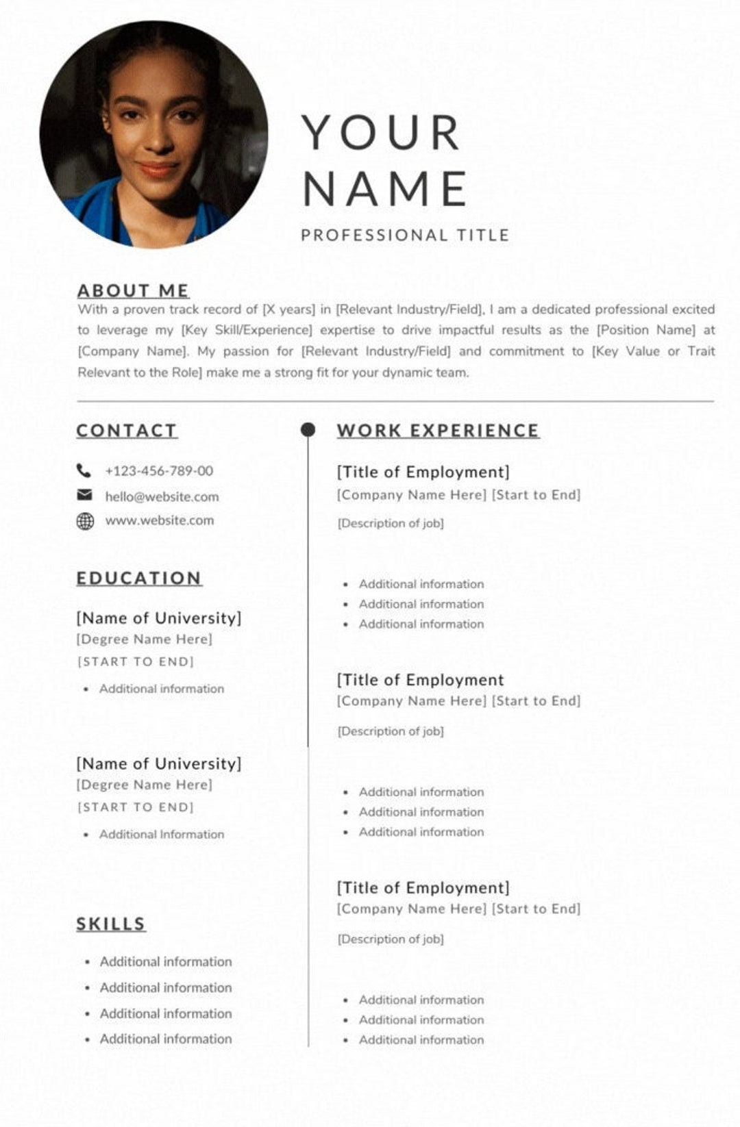 Career Focused Resume Template - Etsy