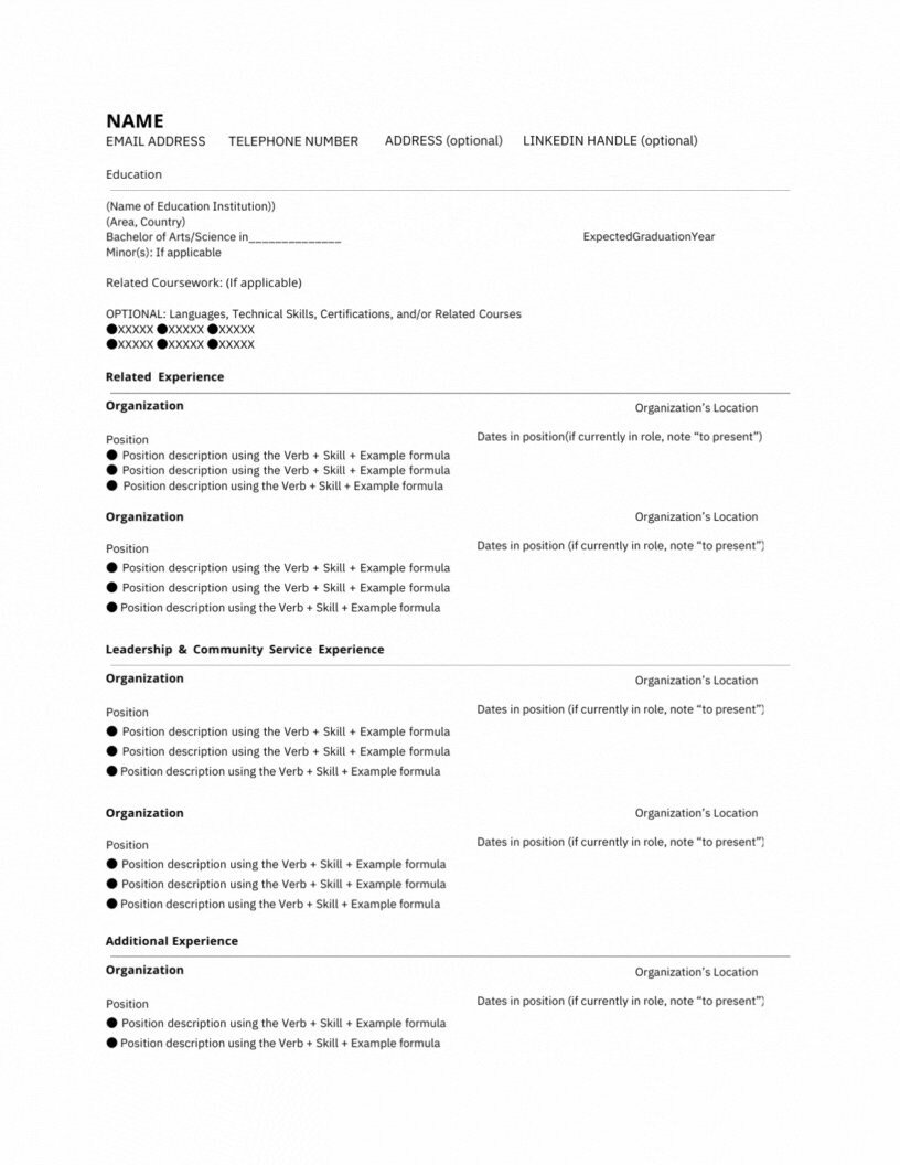 College Student Resume Template - Etsy