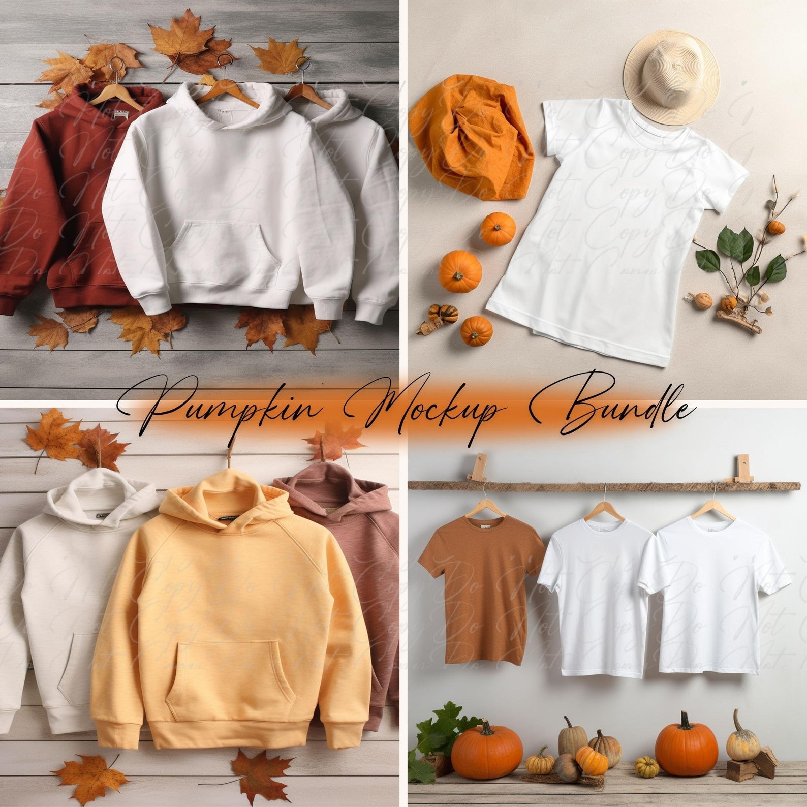 Fall Clothing Mockup Bundle, Pumpkin Season Mockup, Halloween Blank ...