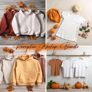 Fall Clothing Mockup Bundle, Pumpkin Season Mockup, Halloween Blank ...