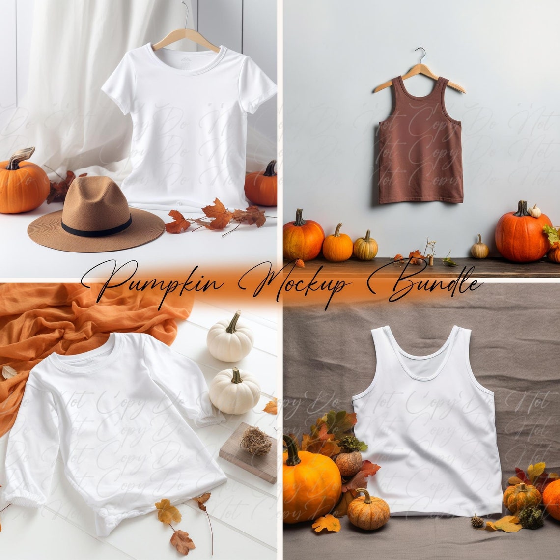 Fall Clothing Mockup Bundle, Pumpkin Season Mockup, Halloween Blank ...
