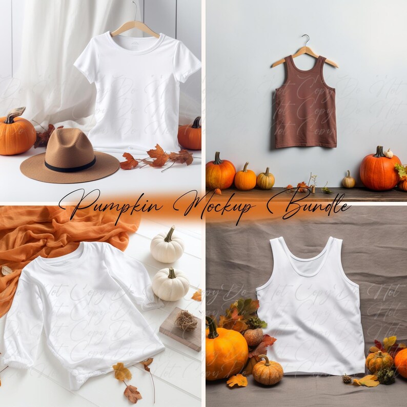 Fall Clothing Mockup Bundle, Pumpkin Season Mockup, Halloween Blank ...