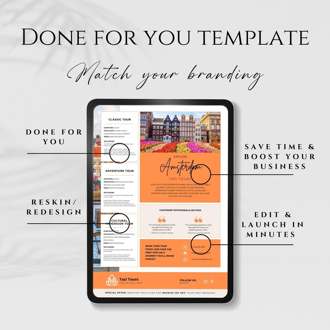 PLR Tour Agent Flyer Template Editable in Canva Travel Operator, Travel ...