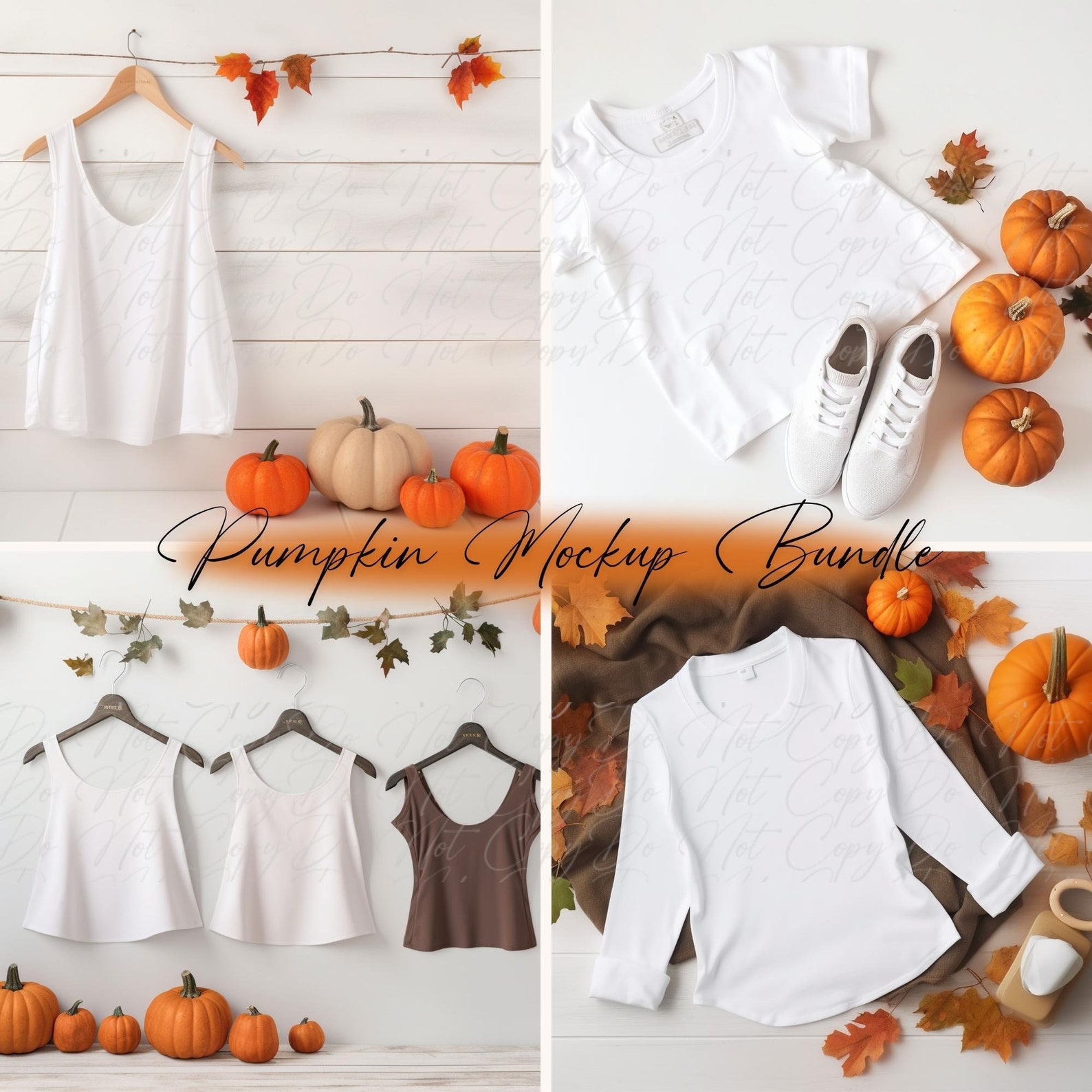 Fall Clothing Mockup Bundle, Pumpkin Season Mockup, Halloween Blank ...