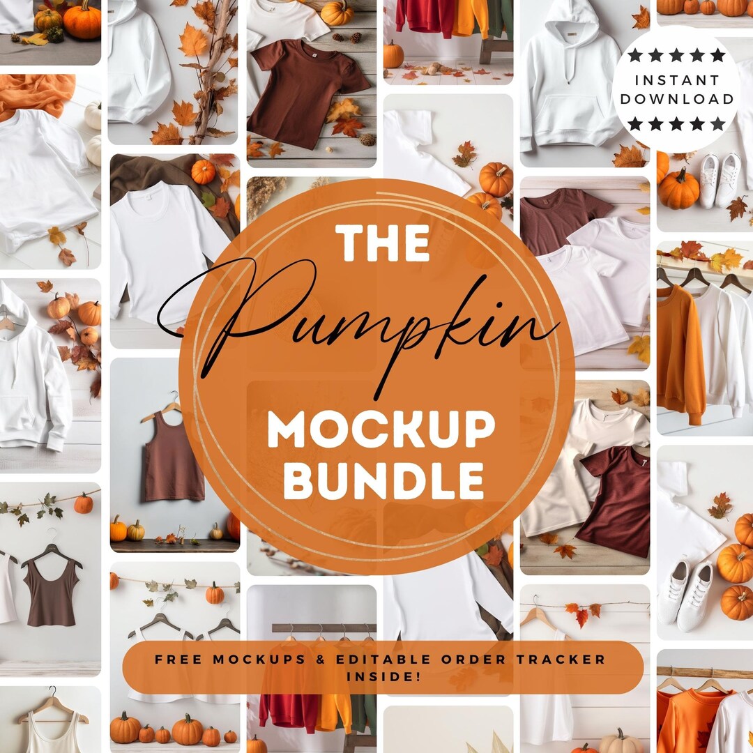Fall Clothing Mockup Bundle, Pumpkin Season Mockup, Halloween Blank ...
