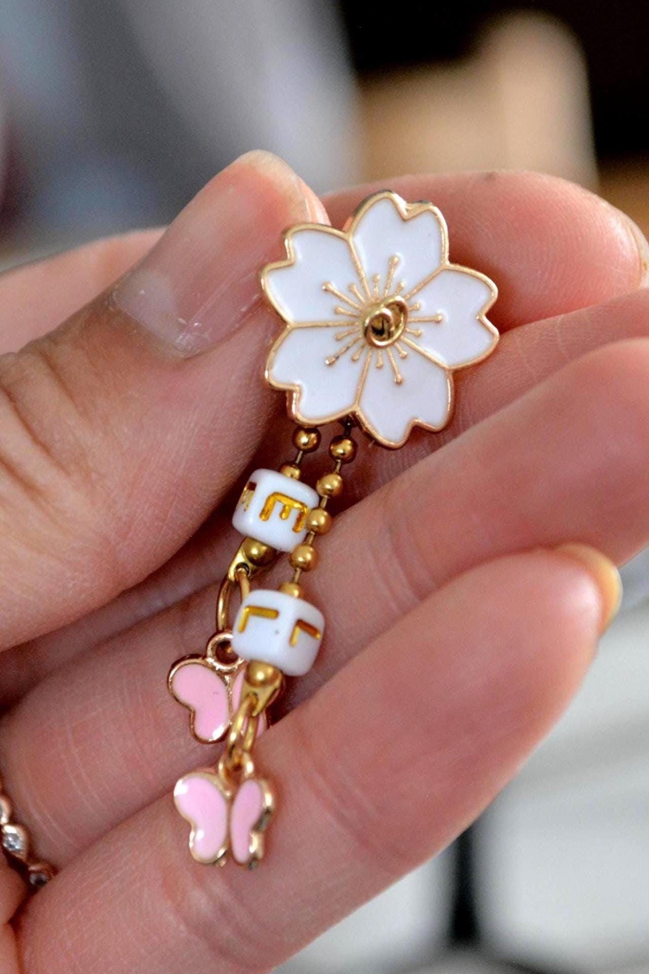 Butterfly & Blossom Stethoscope Charm: Custom Initial Medical Gift ...