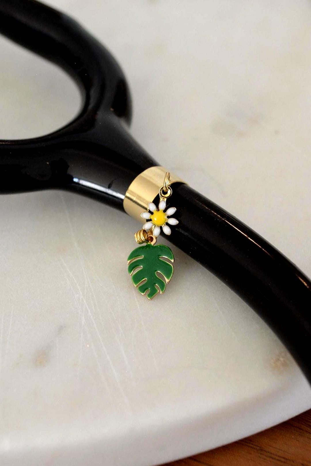 Monstera Leaf & Daisy Stethoscope Charm | Medical Gift for Nurses ...