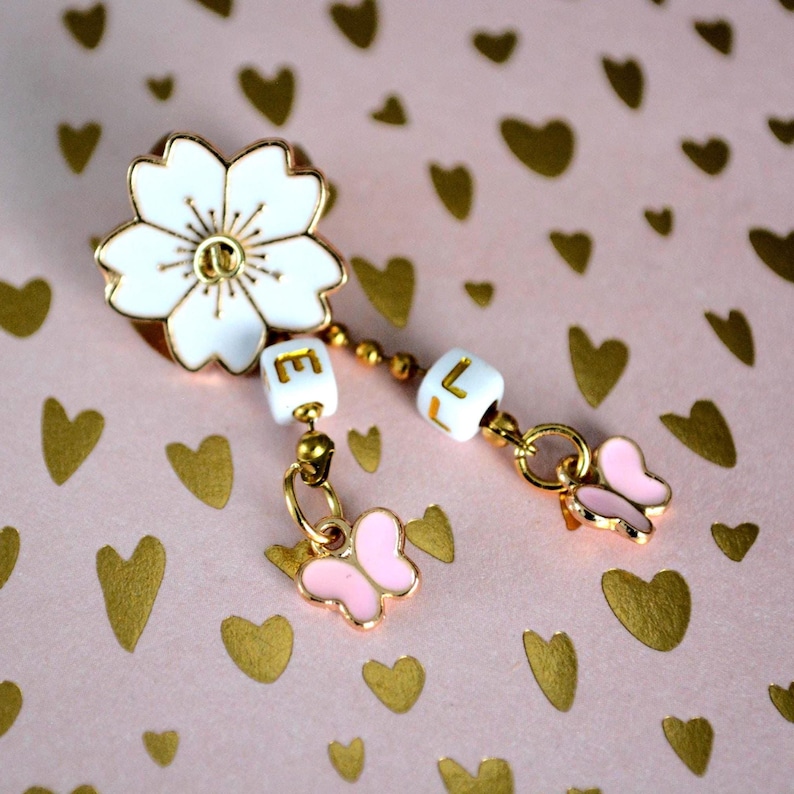 Butterfly & Blossom Stethoscope Charm: Custom Initial Medical Gift ...