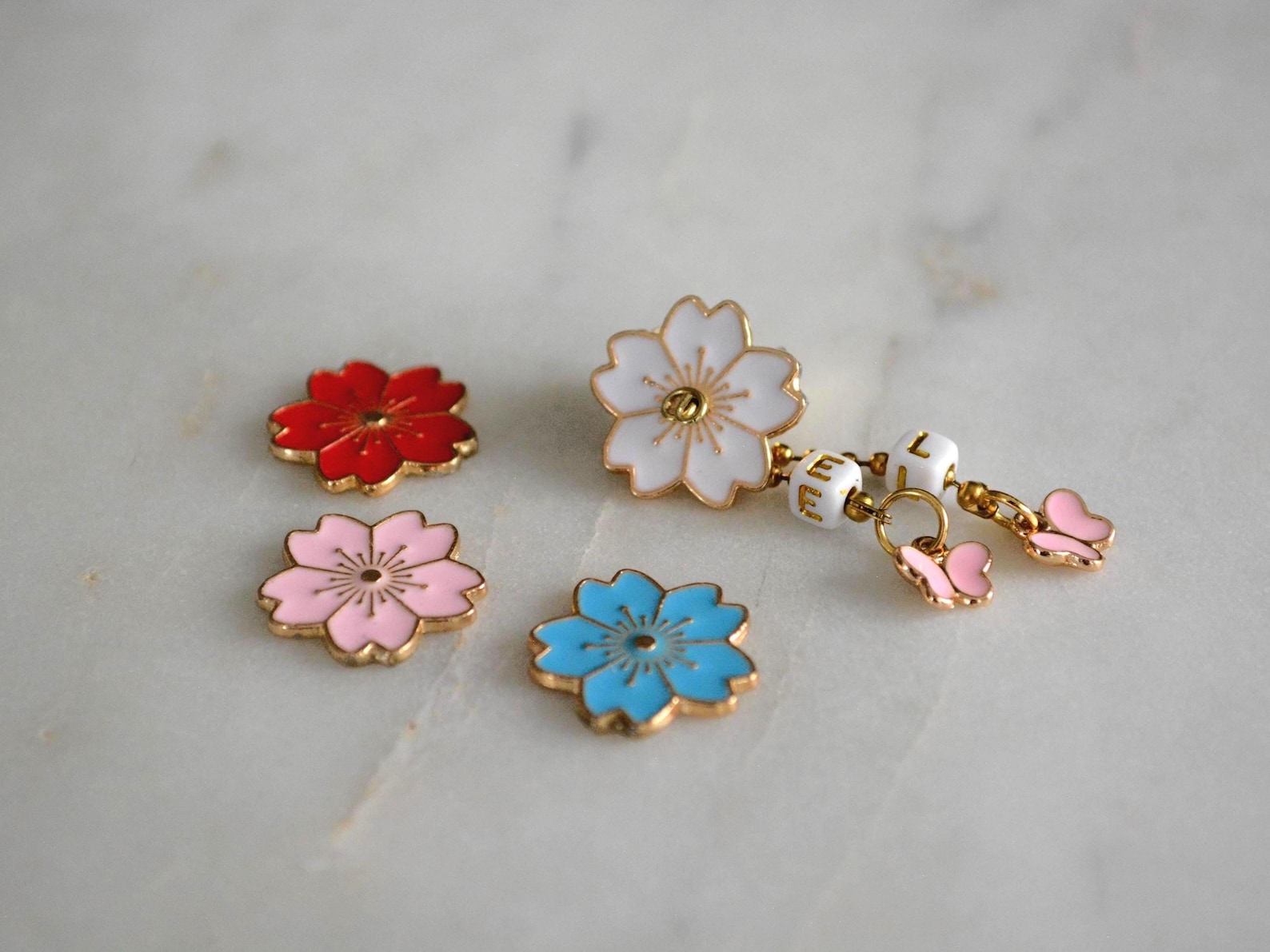 Butterfly & Blossom Stethoscope Charm: Custom Initial Medical Gift ...