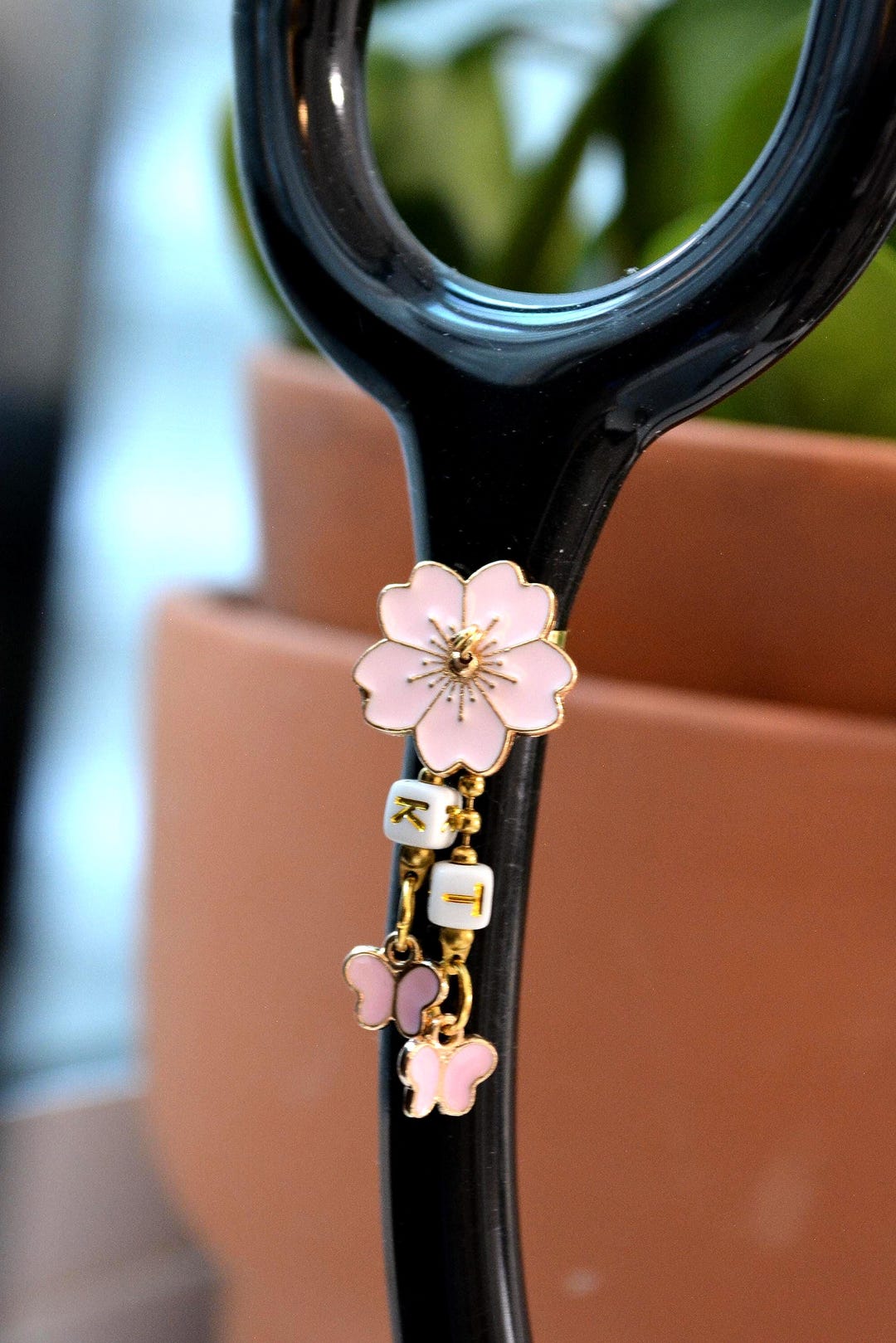 Butterfly & Blossom Stethoscope Charm: Custom Initial Medical Gift ...