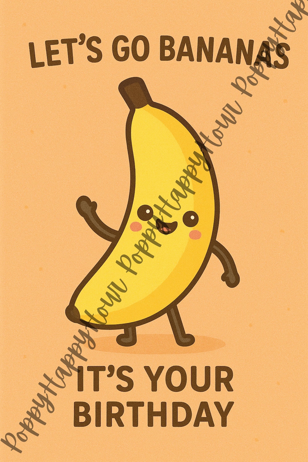 Digital Banana Birthday Card Digital Download – Let’s Go Bananas ...