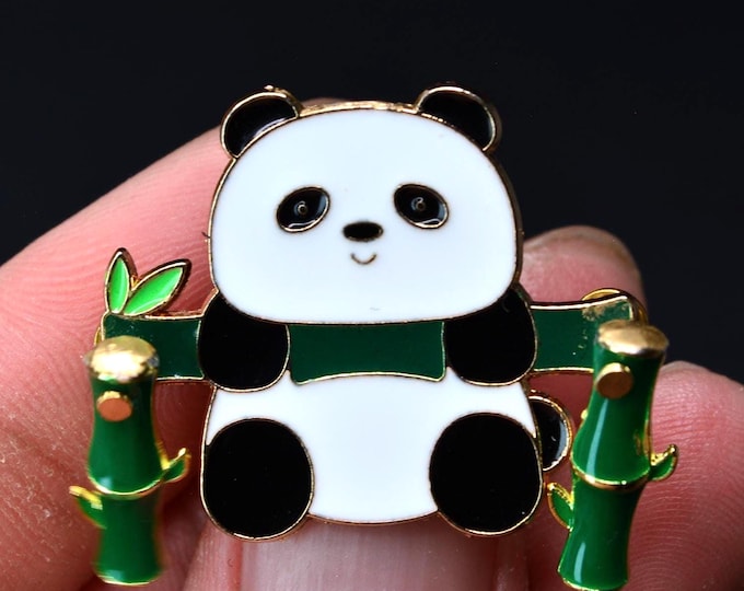 Panda Cotta Hard Enamel Lapel Pin - Etsy Canada