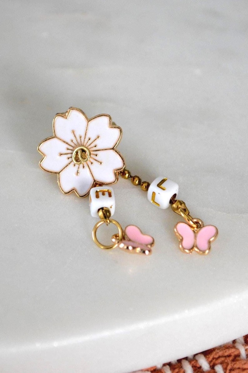 Butterfly & Blossom Stethoscope Charm: Custom Initial Medical Gift ...
