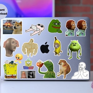 Printable Meme Sticker Pack | Digital Sticker | PDF, PNG | Funny Mood ...
