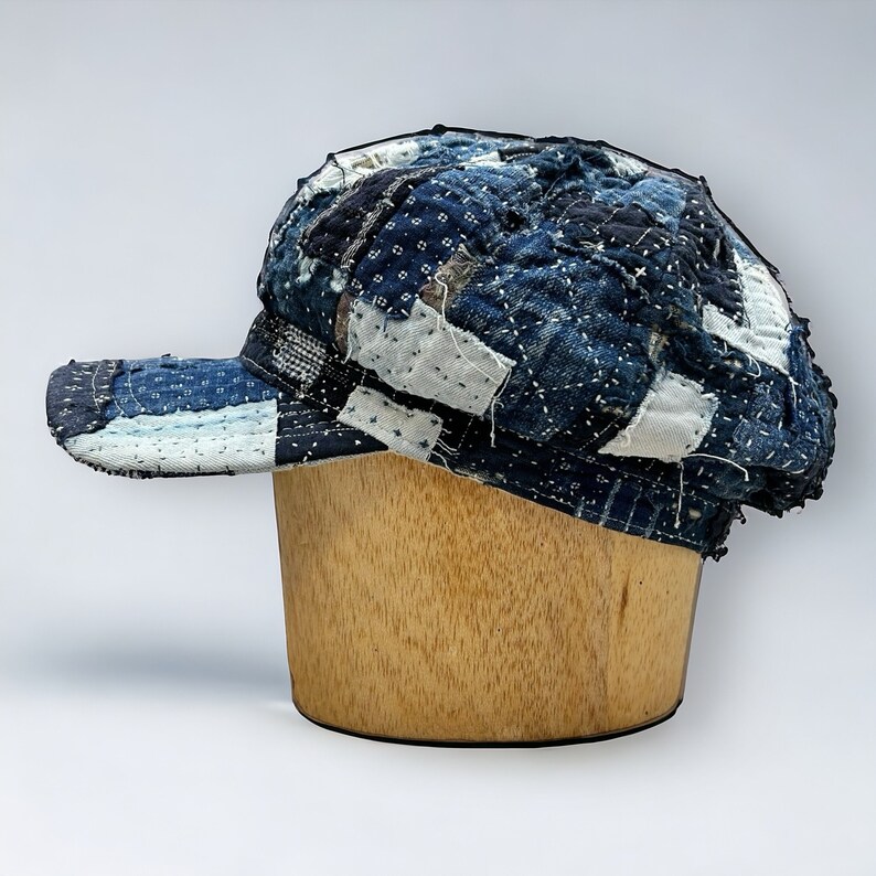 Sashiko Stitch Boro Patchwork Tattered Beret Cap - Etsy