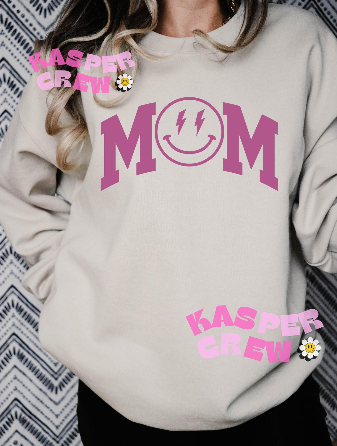 Mom Rocker Smiley Sweatshirt for Her Cute Mom Sweatshirt - Etsy