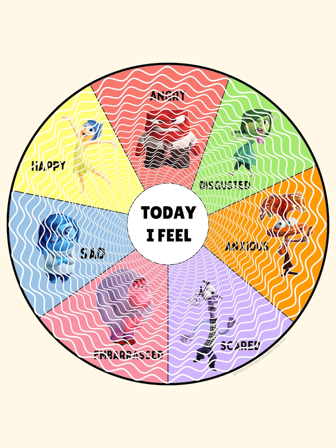 Inside Out Feelings Wheel - Etsy