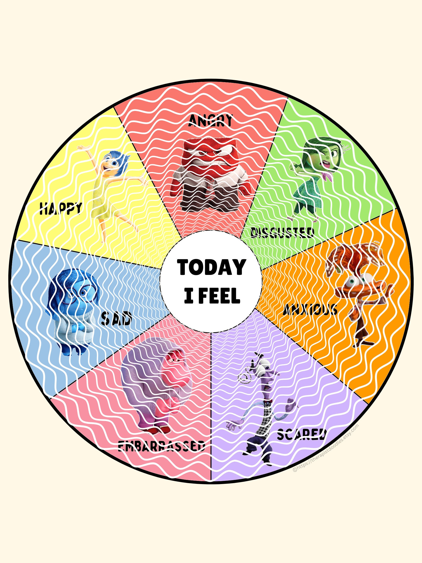 Inside Out Feelings Wheel - Etsy Canada