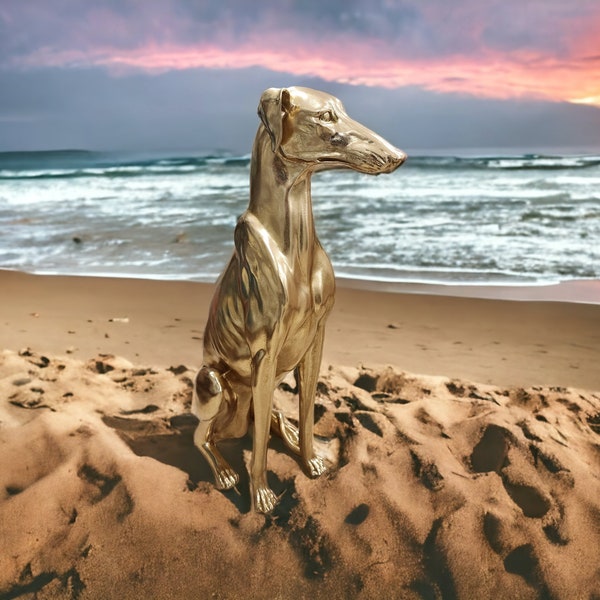 Brass Greyhound Statue - Etsy