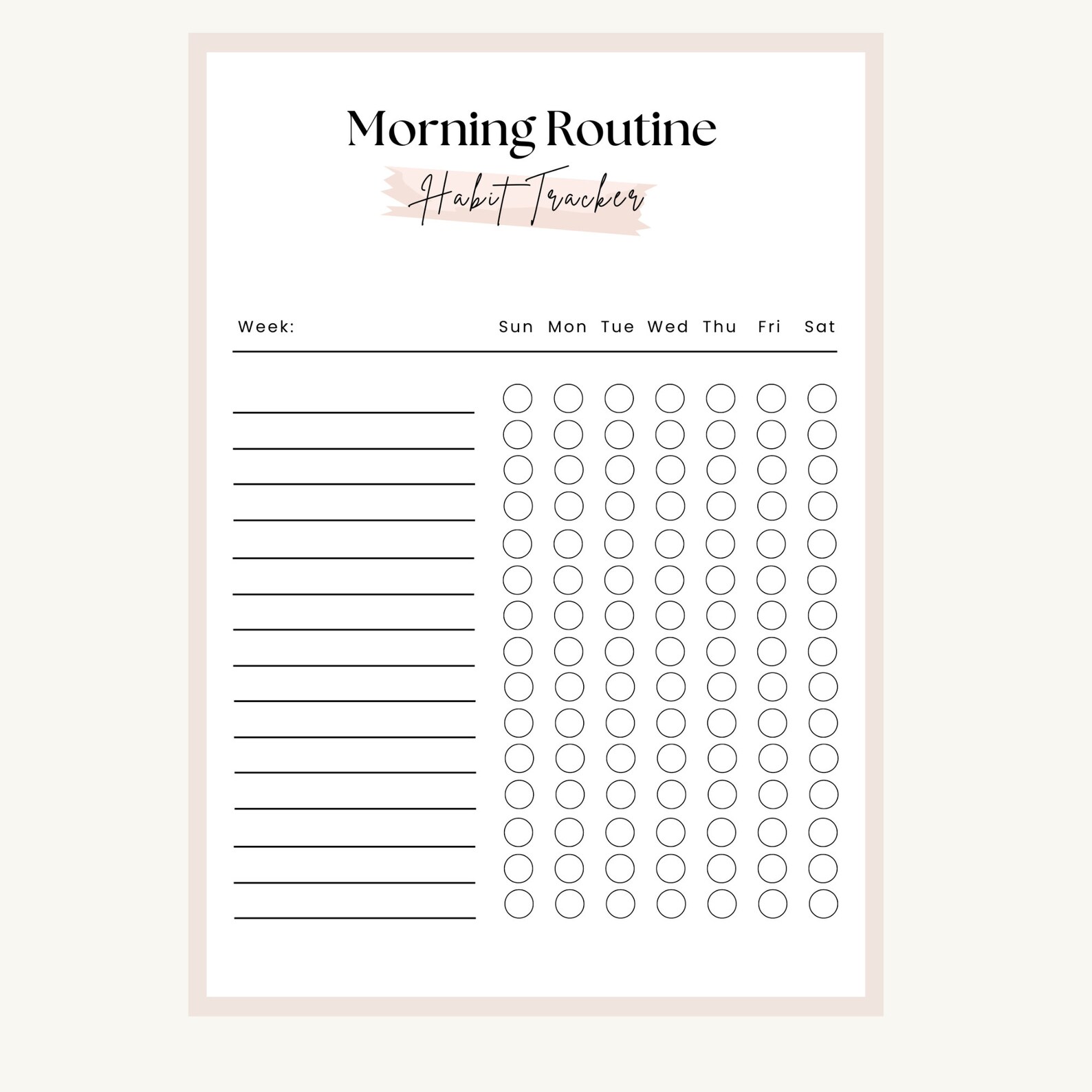 Morning Routine Printable Planner and Checklist Beige A4 - Etsy