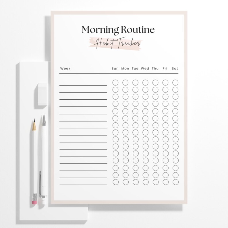 Morning Routine Printable Planner and Checklist Beige A4 - Etsy