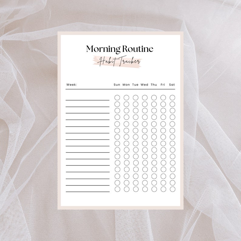 Morning Routine Printable Planner and Checklist Beige A4 - Etsy