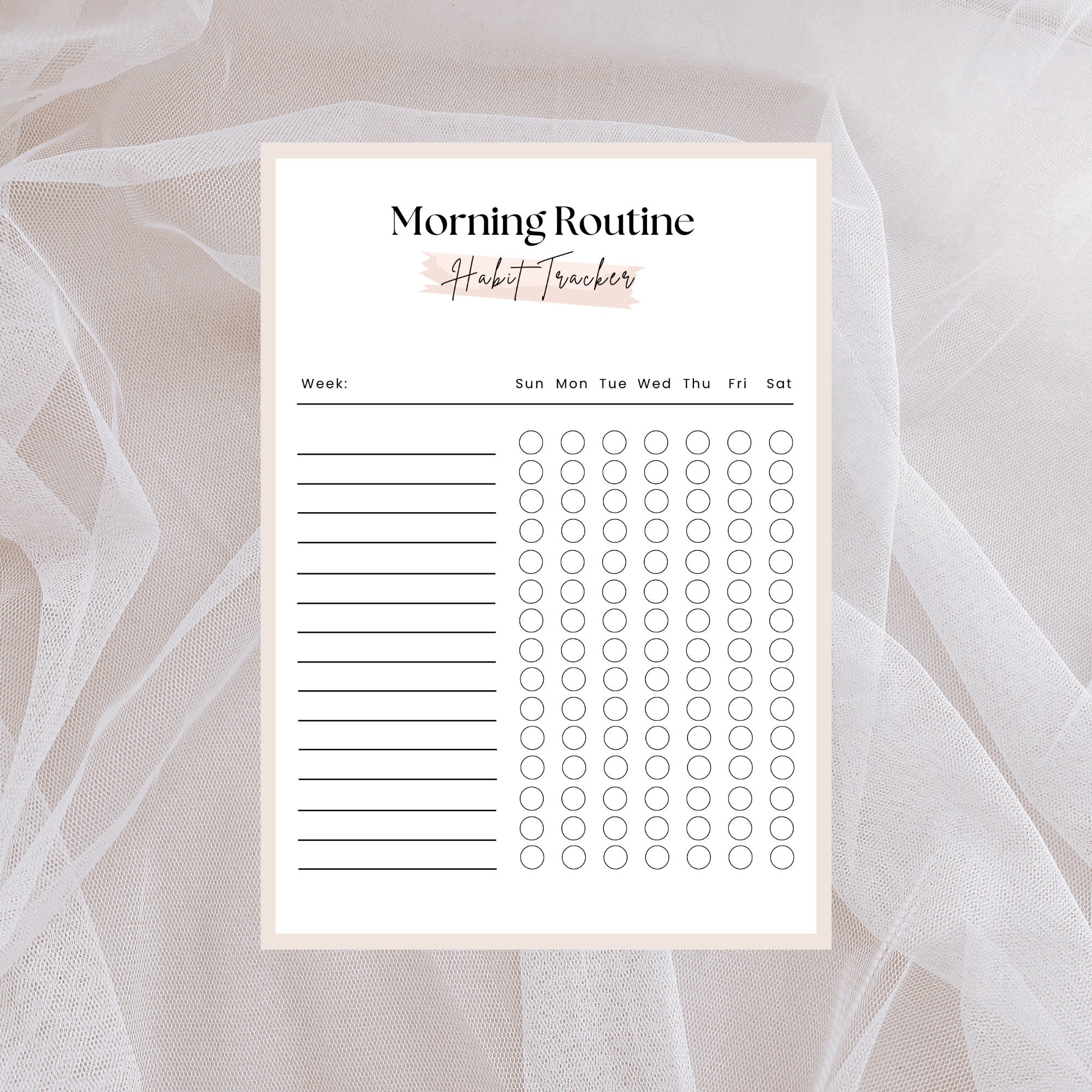 Morning Routine Printable Planner and Checklist Beige A4 - Etsy