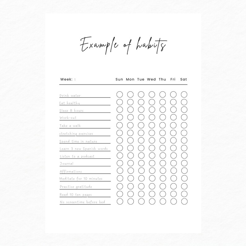 Printable Daily Habit Tracker With Motivational Quotes - Etsy