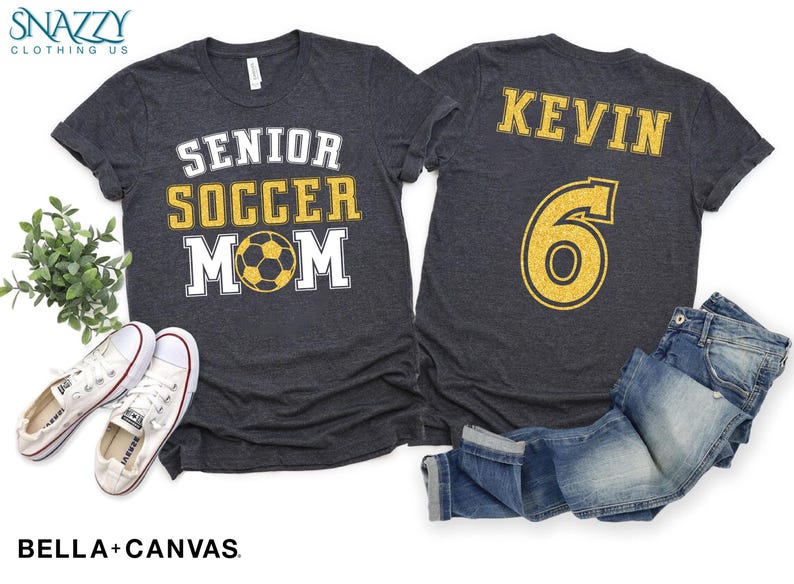 Personalized Senior Soccer Mom Glitter Shirt – Custom Graduation Gift ...