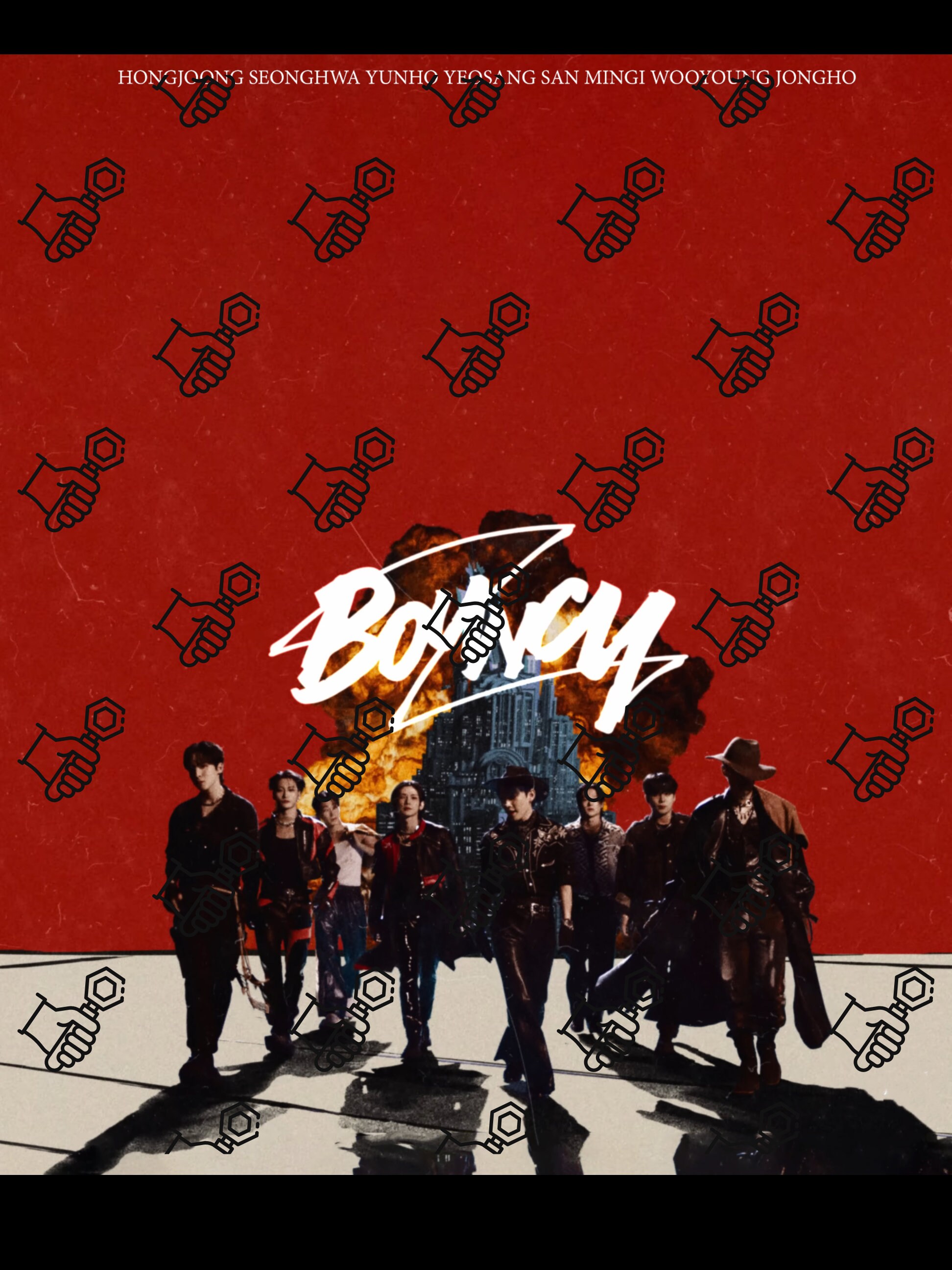KPOP ATEEZ BOUNCY Wallpaper Movie Poster Simple Design - Etsy