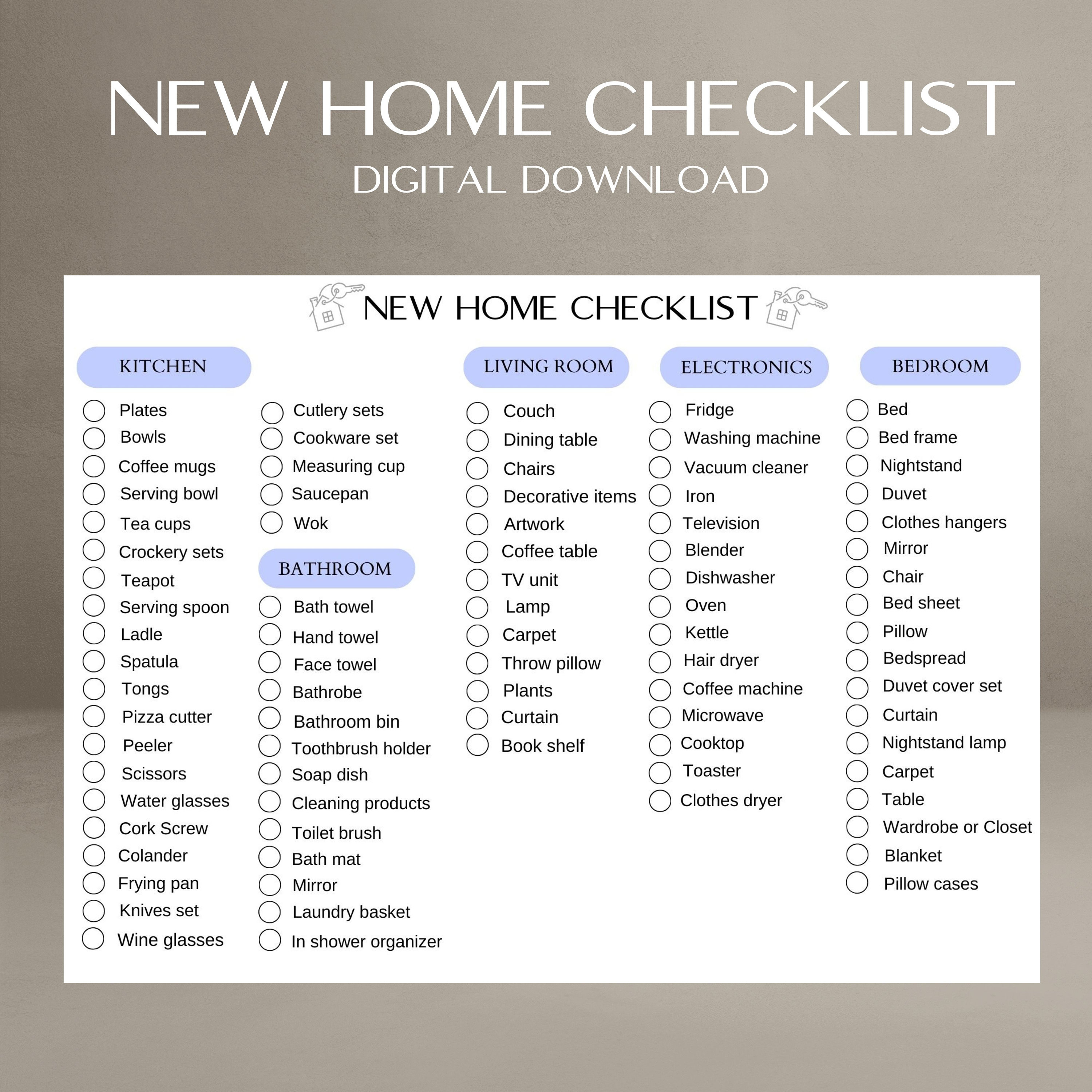 Apartment Shopping, Moving Checklist, Housewarming Gift, New Home ...