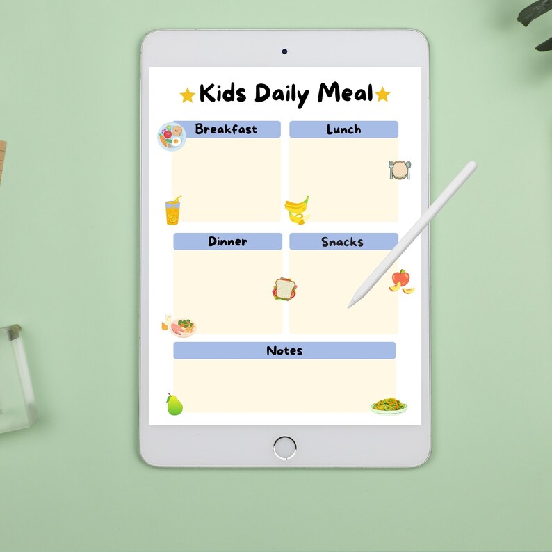 Printable Kids Daily Meal Planner, Kids Healthy Eating Planner ...
