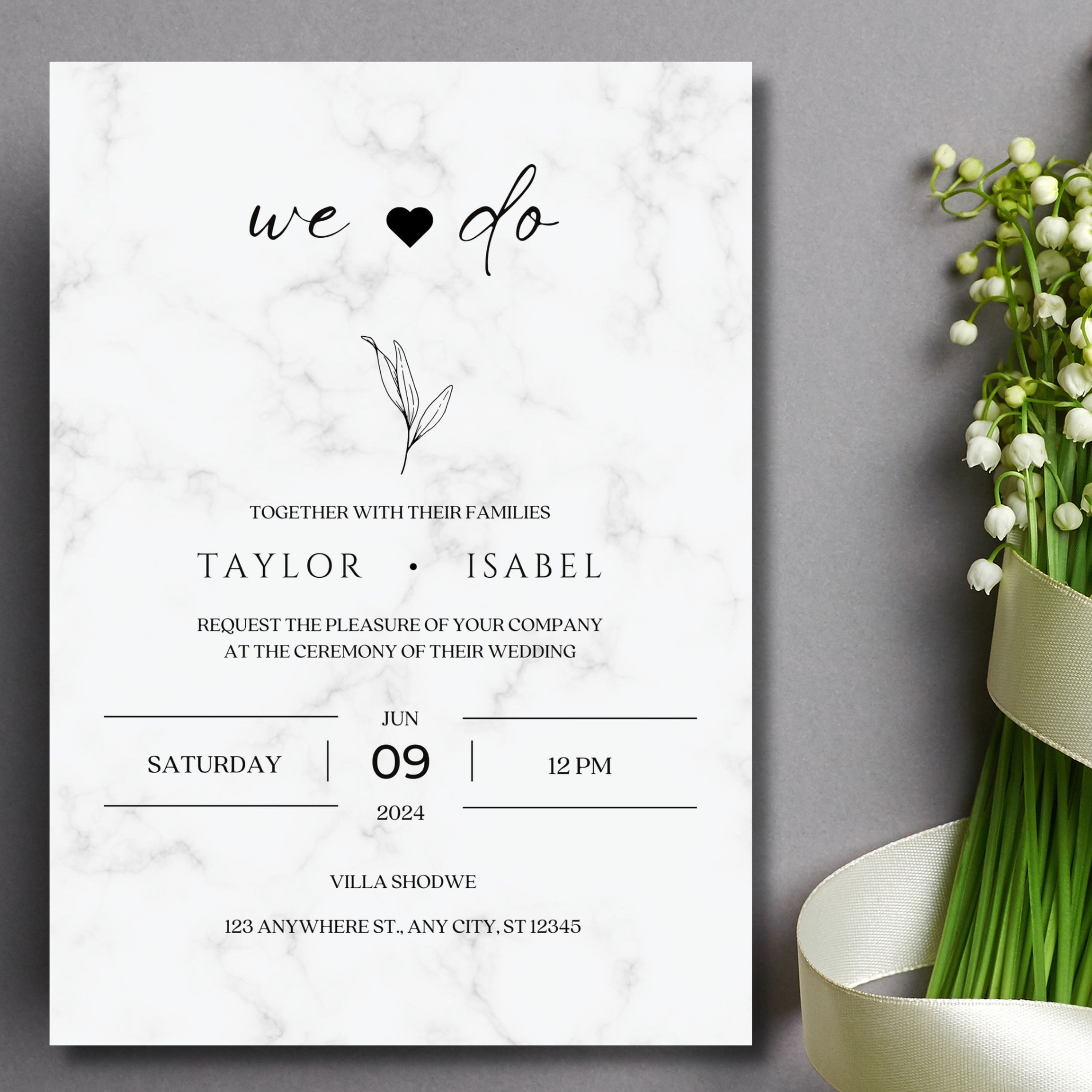 Printable We Do Wedding Invitation Template Getting Married - Etsy