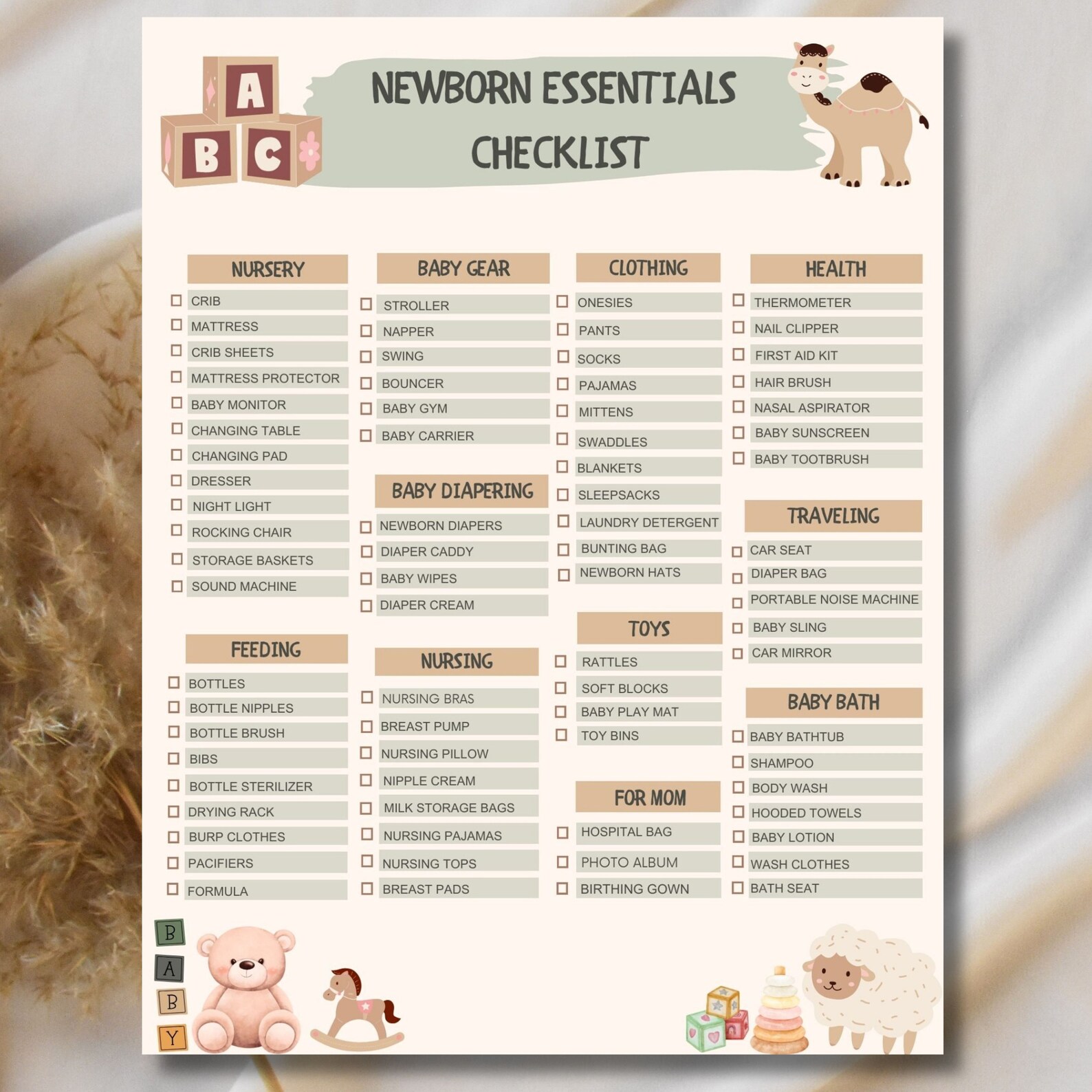 List of Items to Be Purchased for A Newborn, New Baby Essentials List ...