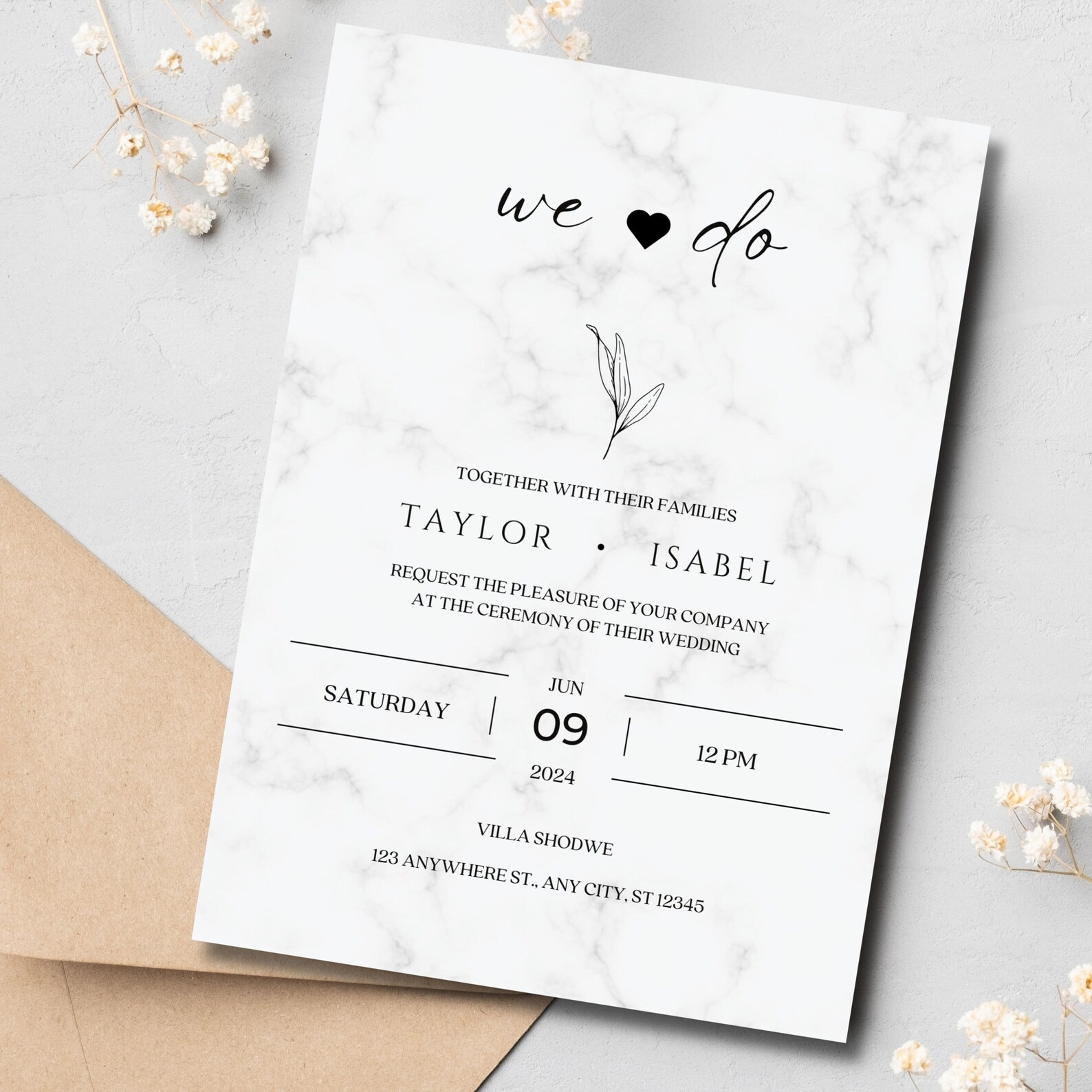 Printable We Do Wedding Invitation Template Getting Married - Etsy