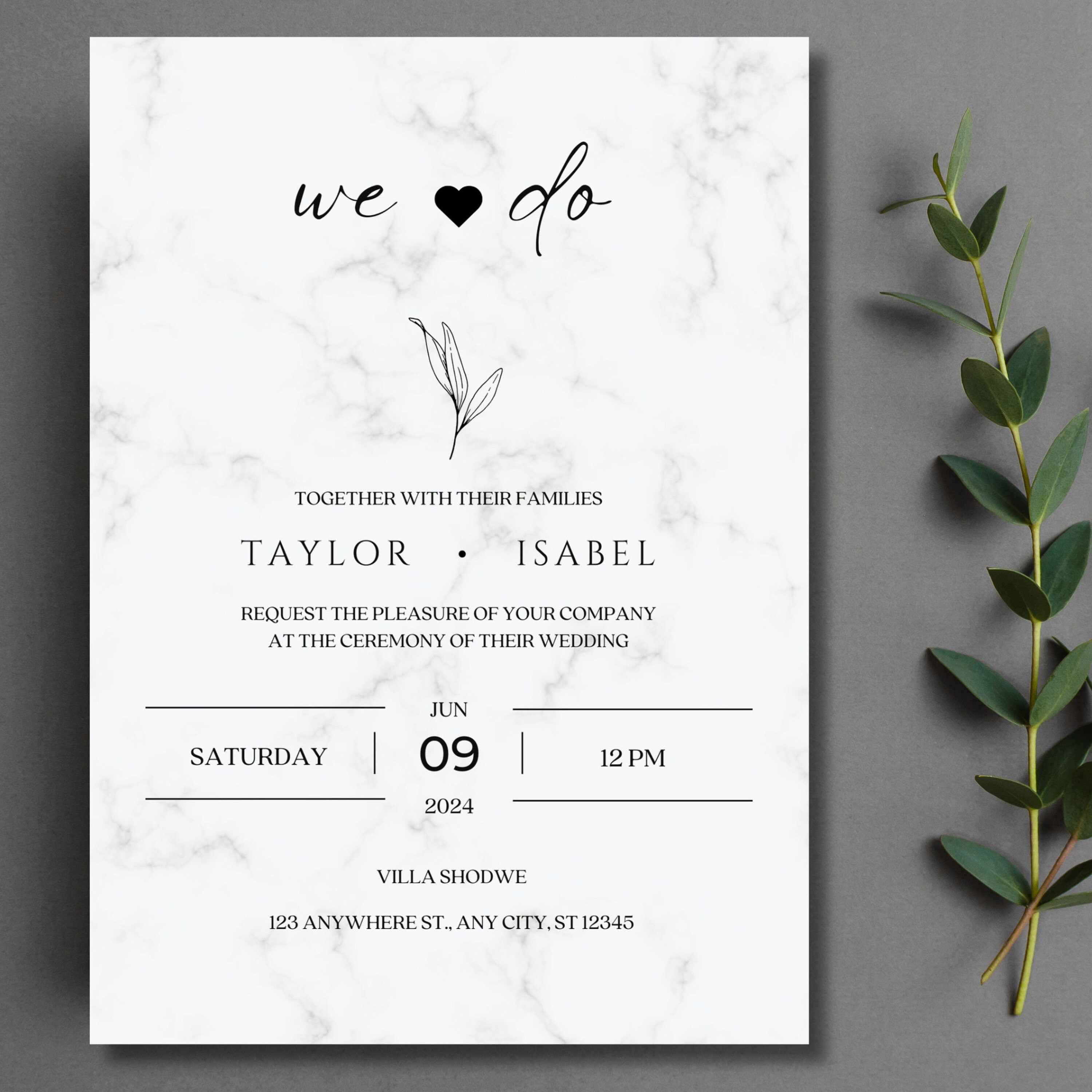 Printable We Do Wedding Invitation Template Getting Married - Etsy
