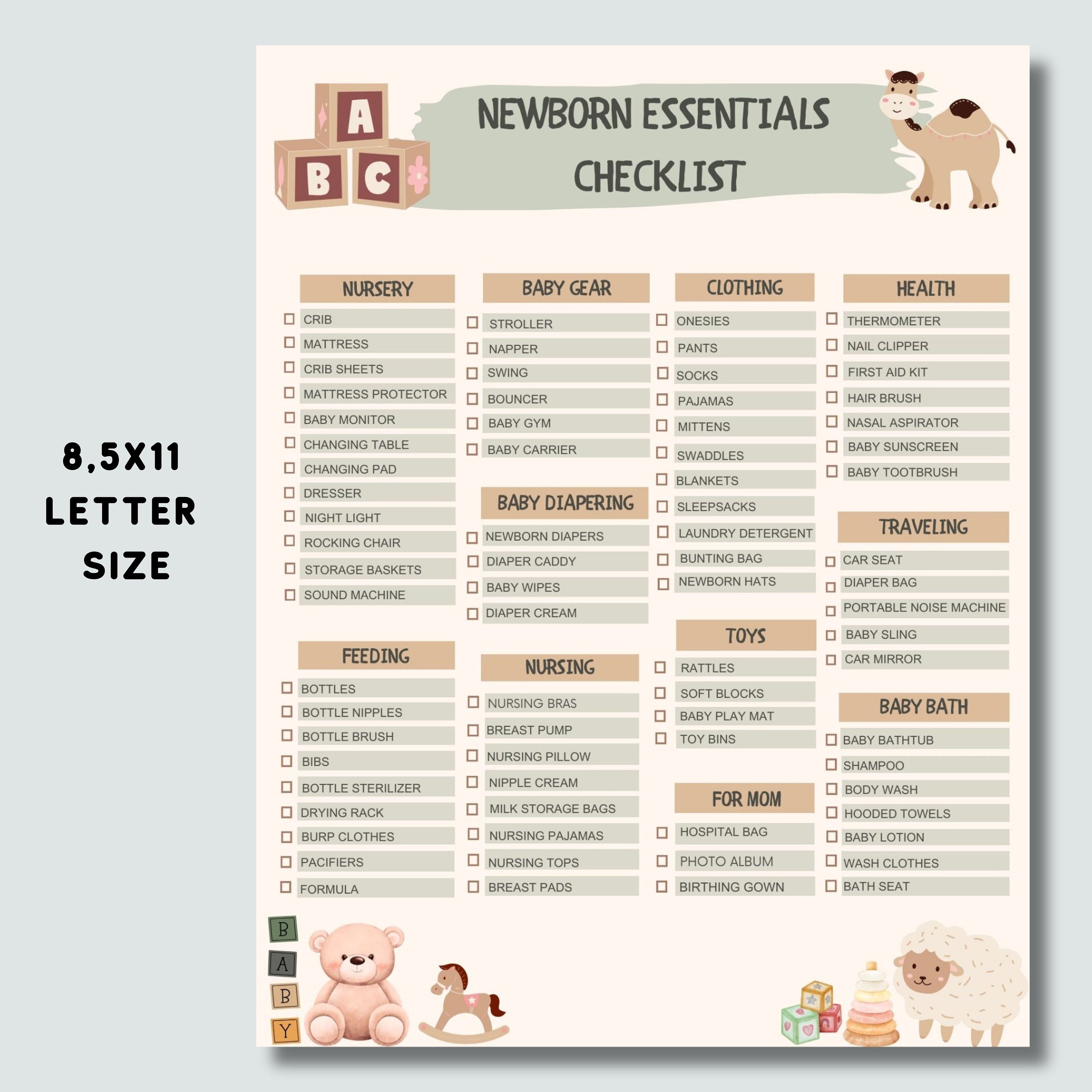 List of Items to Be Purchased for A Newborn, New Baby Essentials List ...