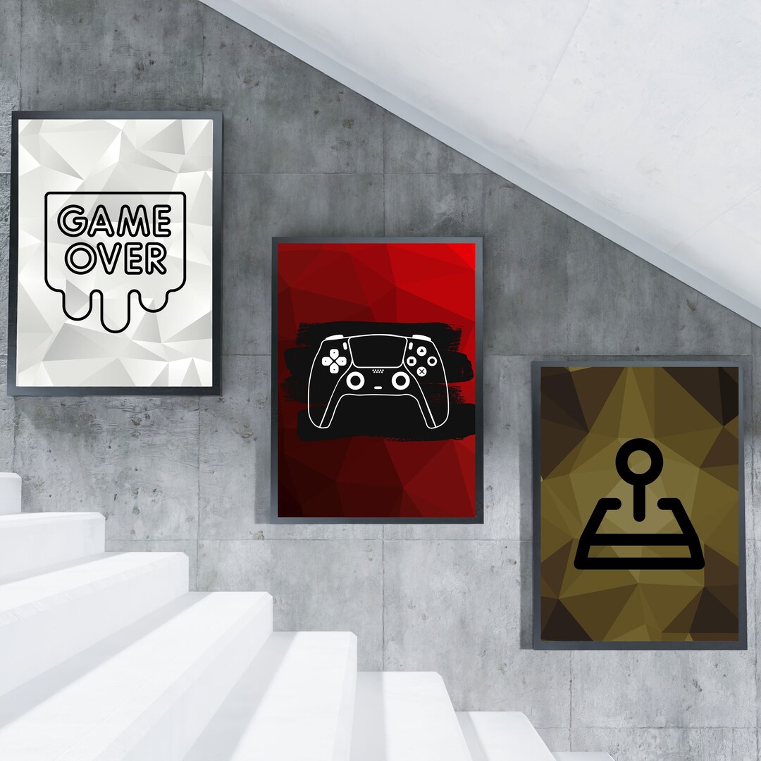 Printable Gaming Set of 3 Set Wall Art Gaming Decor Video - Etsy