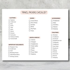 Holiday Essentials List, Travel Packing Checklist, Vacation Needs ...