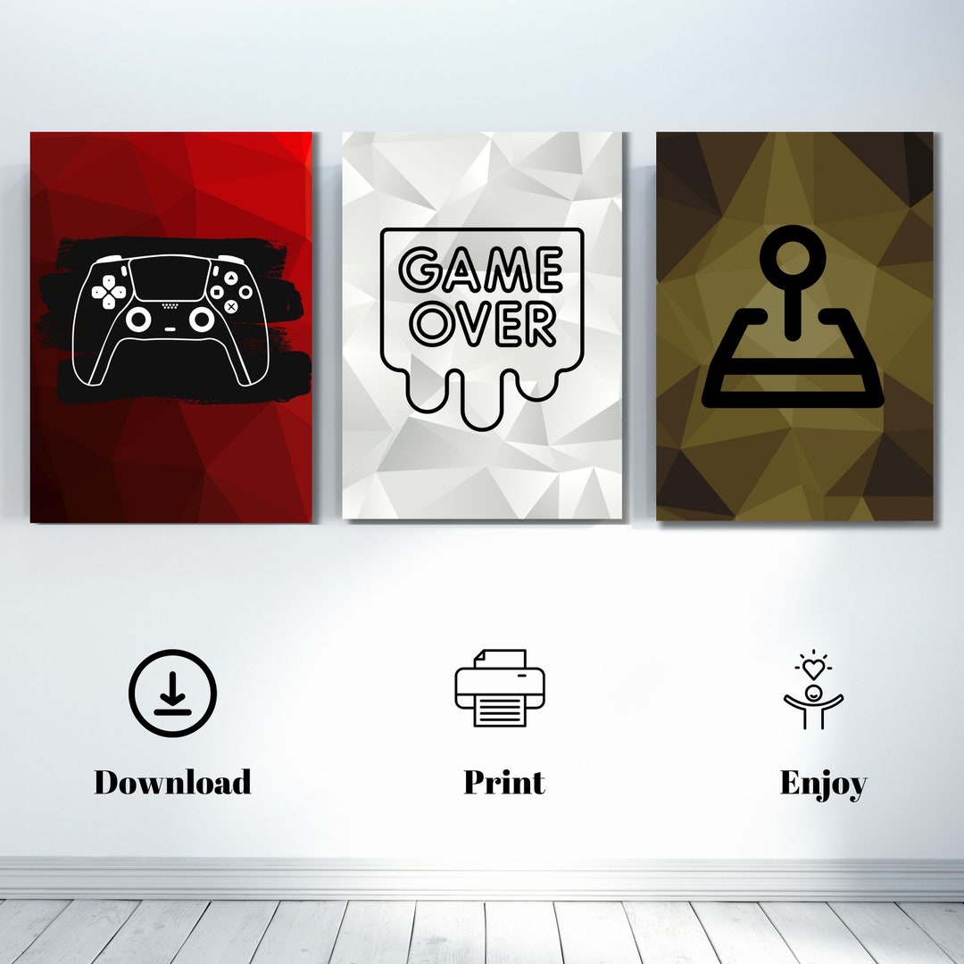 Printable Gaming Set of 3 Set Wall Art, Gaming Decor, Video Game Art ...