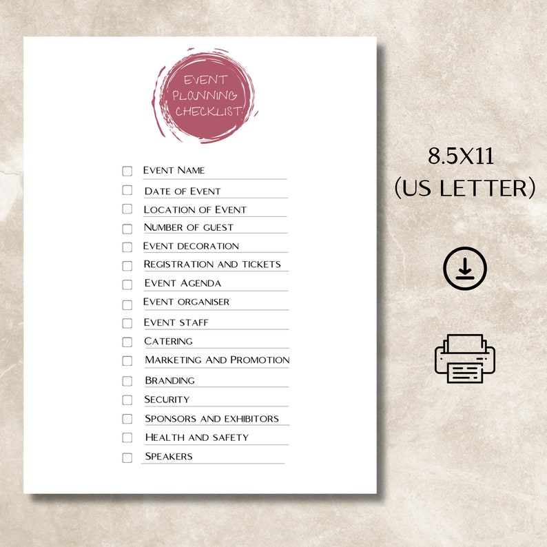 Basic Event Planning Checklist, Minimal Event Planner Printable, Event ...