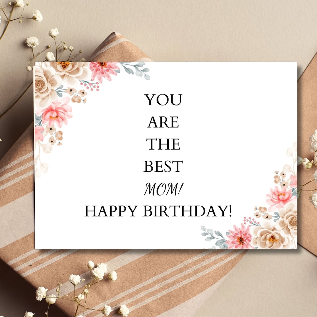 Printable Mom Happy Birthday Gift Card Digital Birthday - Etsy