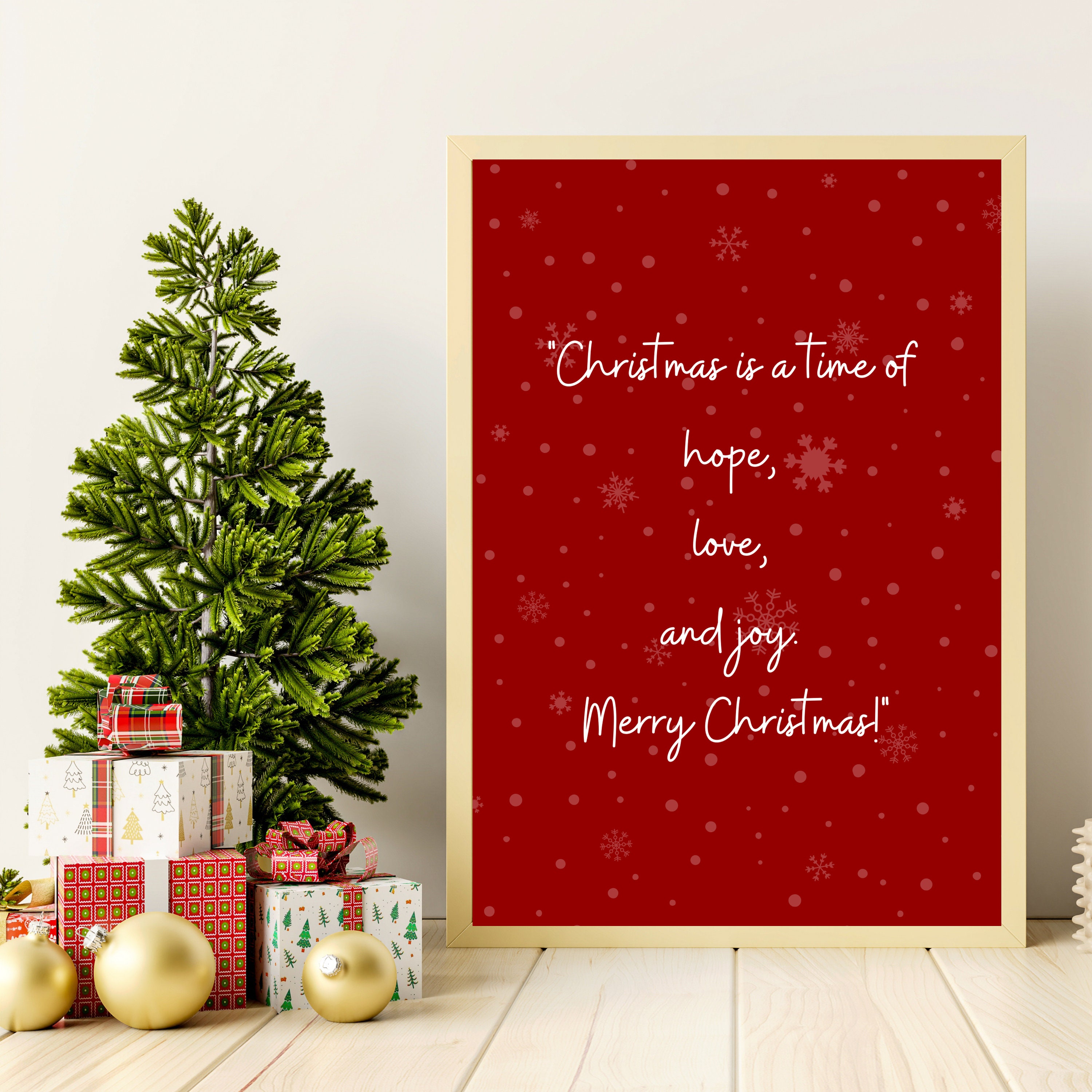 Merry Christmas Wall Art Set Printable, Holiday Decor, Christmas Gift ...