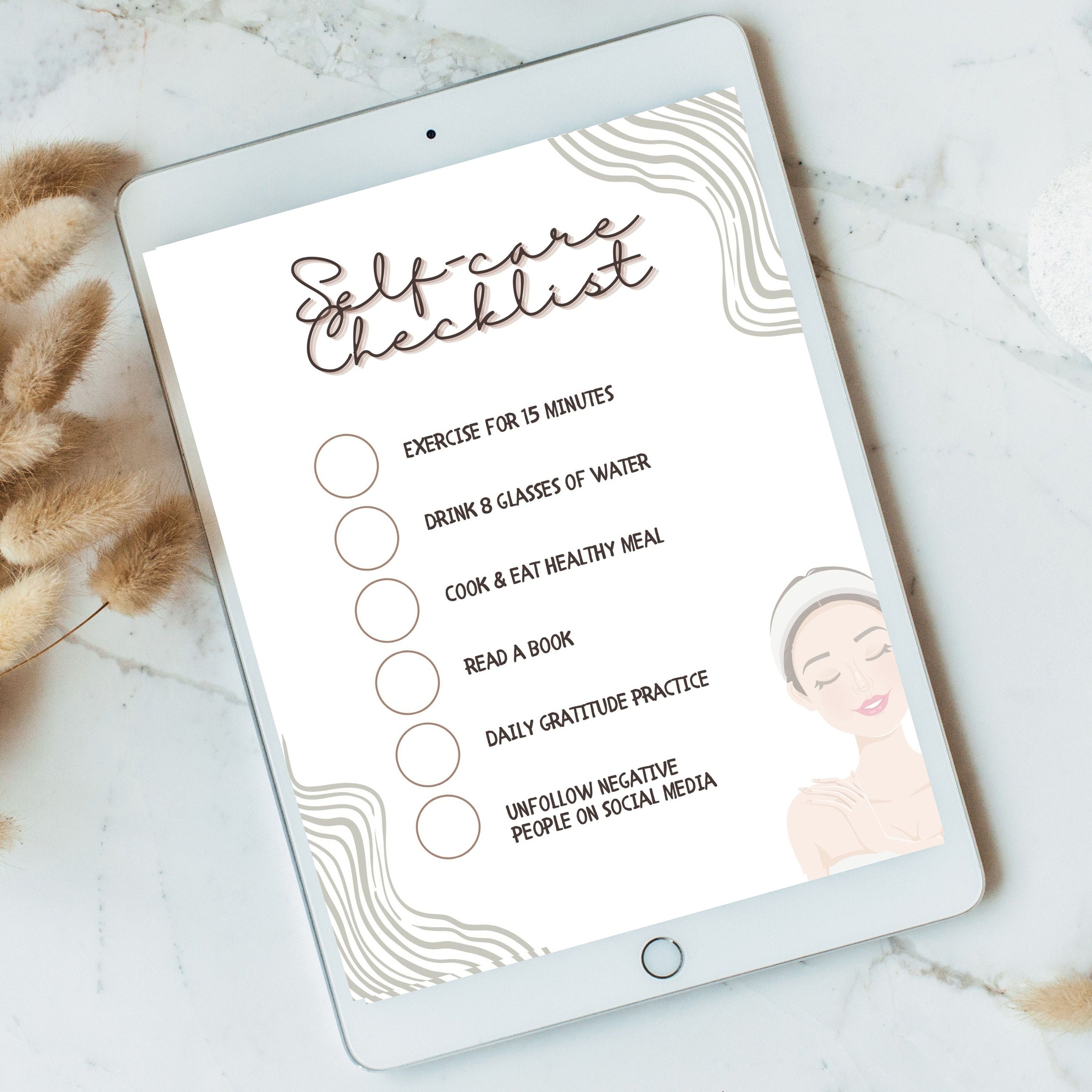 Daily Self Care Routine Checklist Printable, Wellness Planner, Mental ...