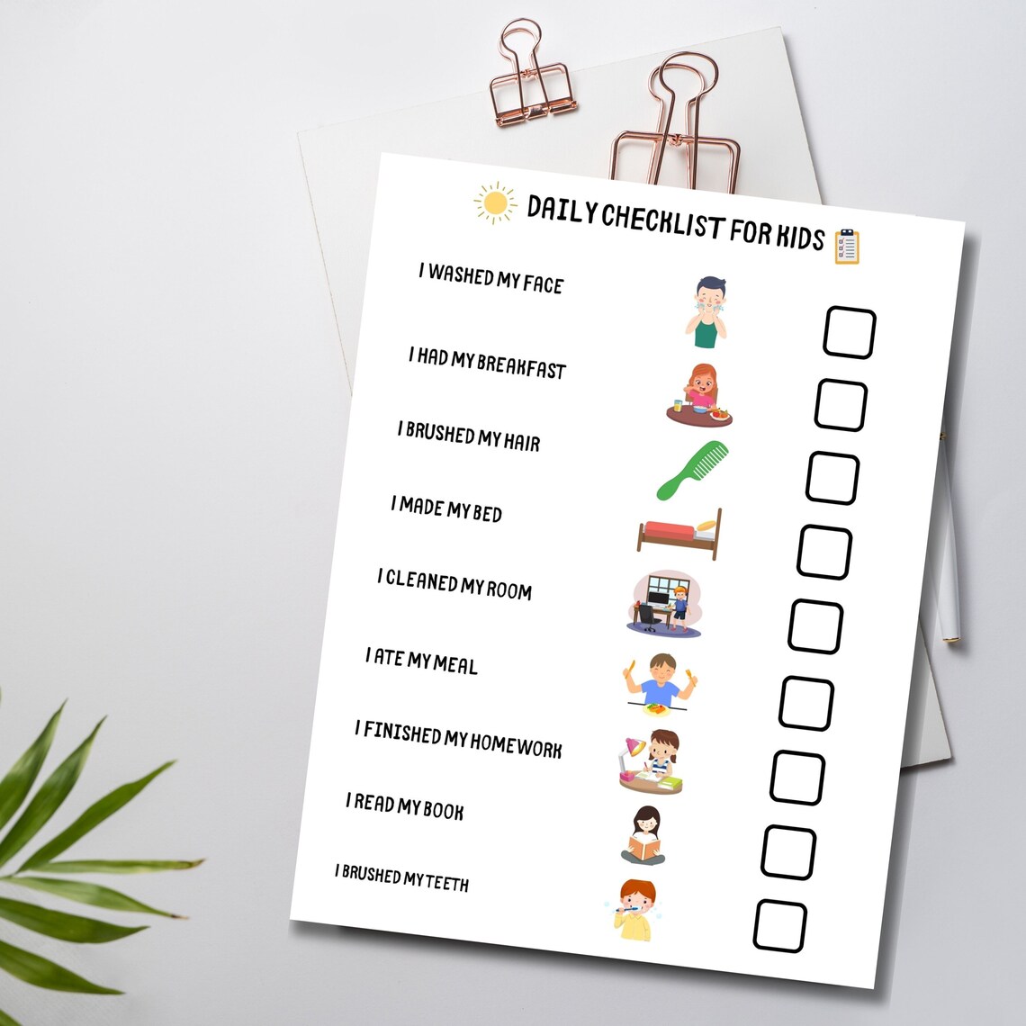 Daily Routine Responsibility Chart for Kids, Kids Personalized Planner ...