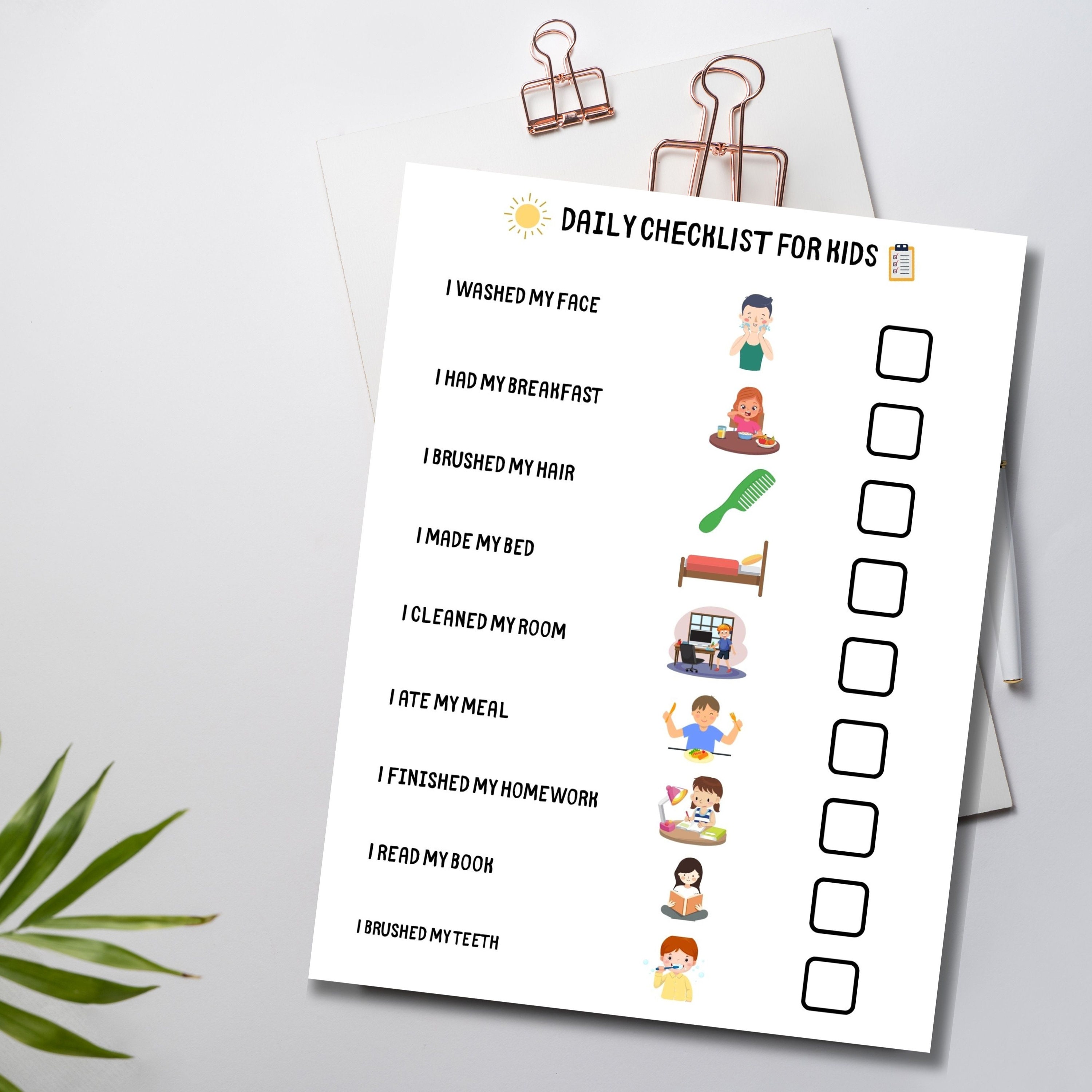 Daily Routine Responsibility Chart for Kids, Kids Personalized Planner ...