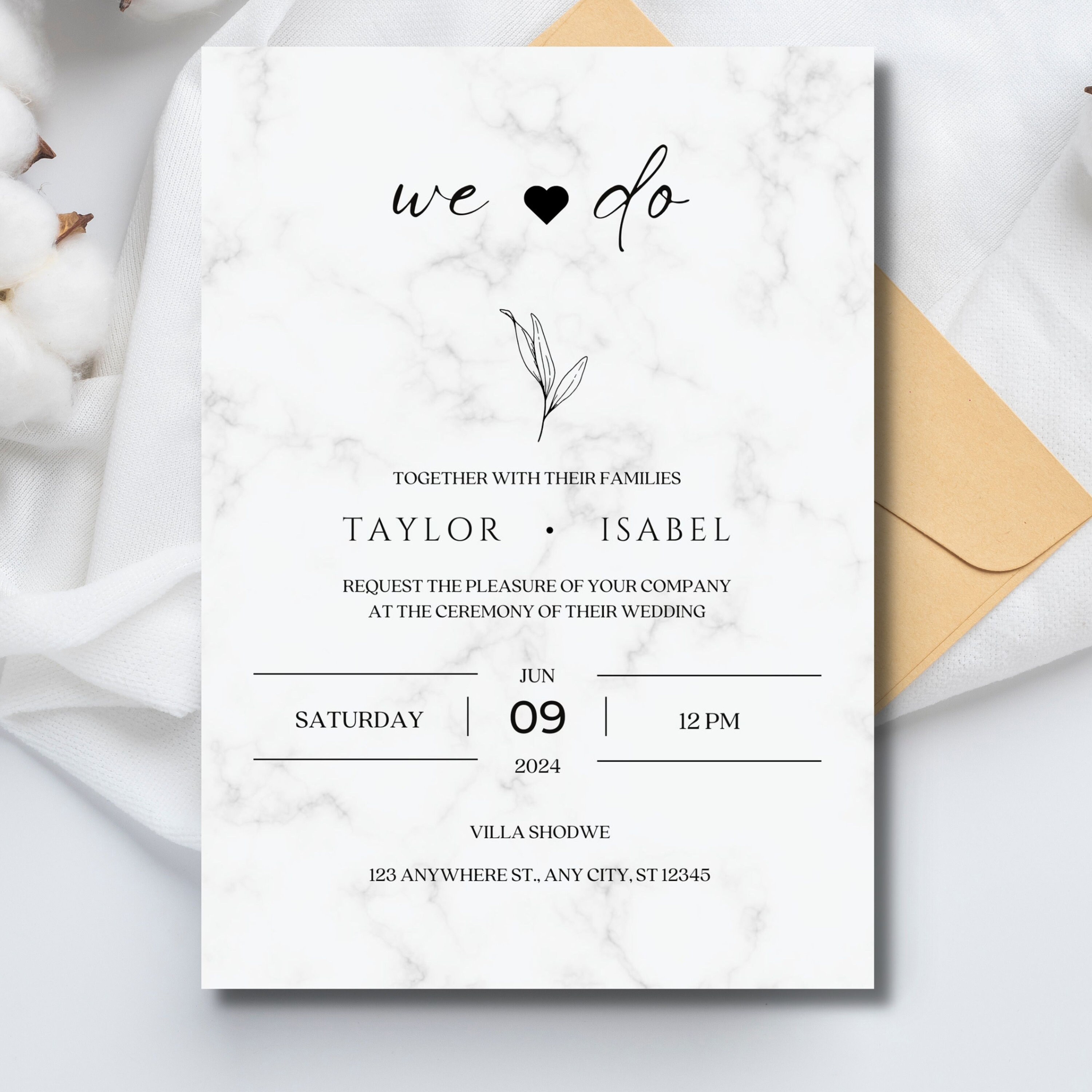 Printable We Do Wedding Invitation Template Getting Married - Etsy