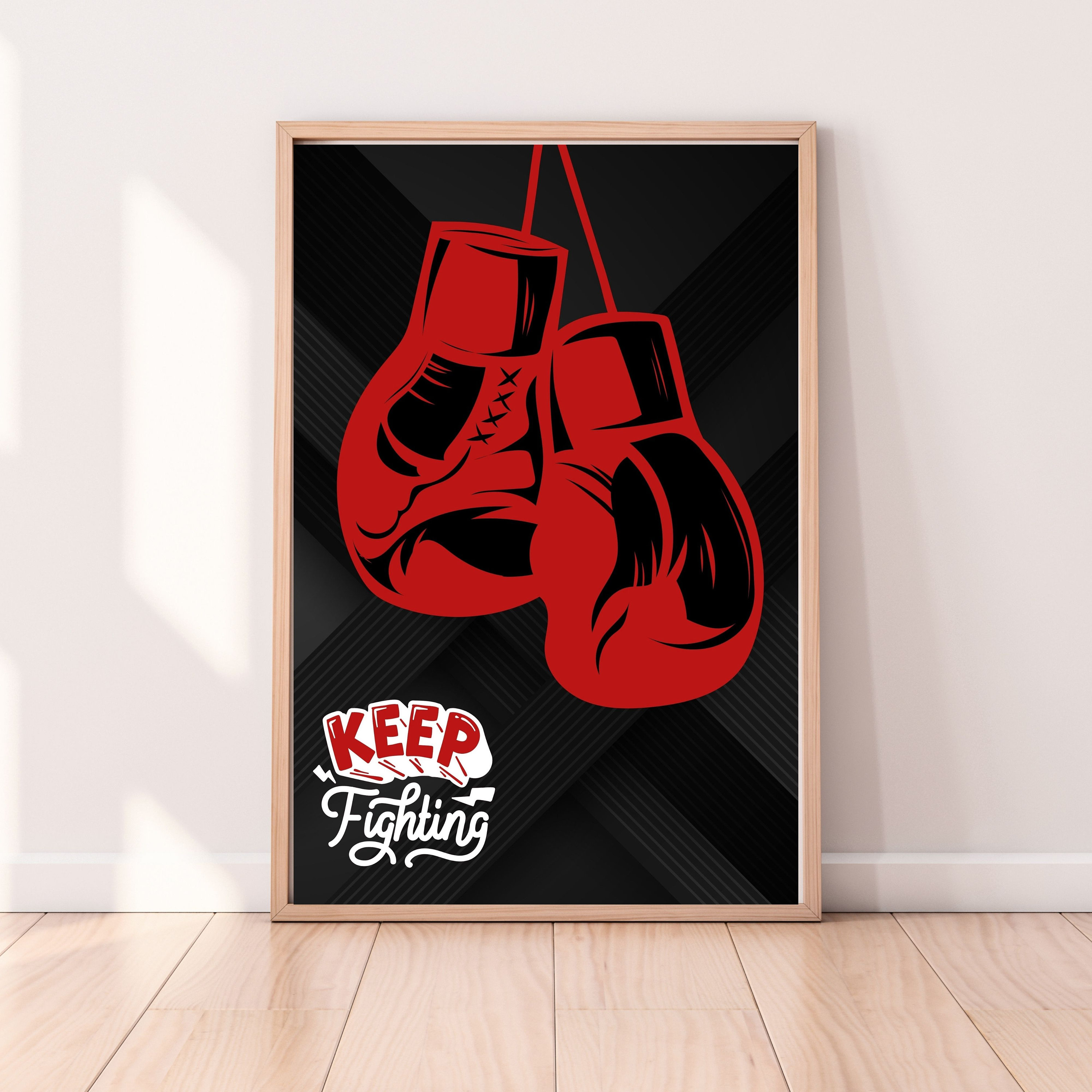 Printable Boxing Wall Art, Boxing Red Gloves Wall Decor, Boxing Gift ...